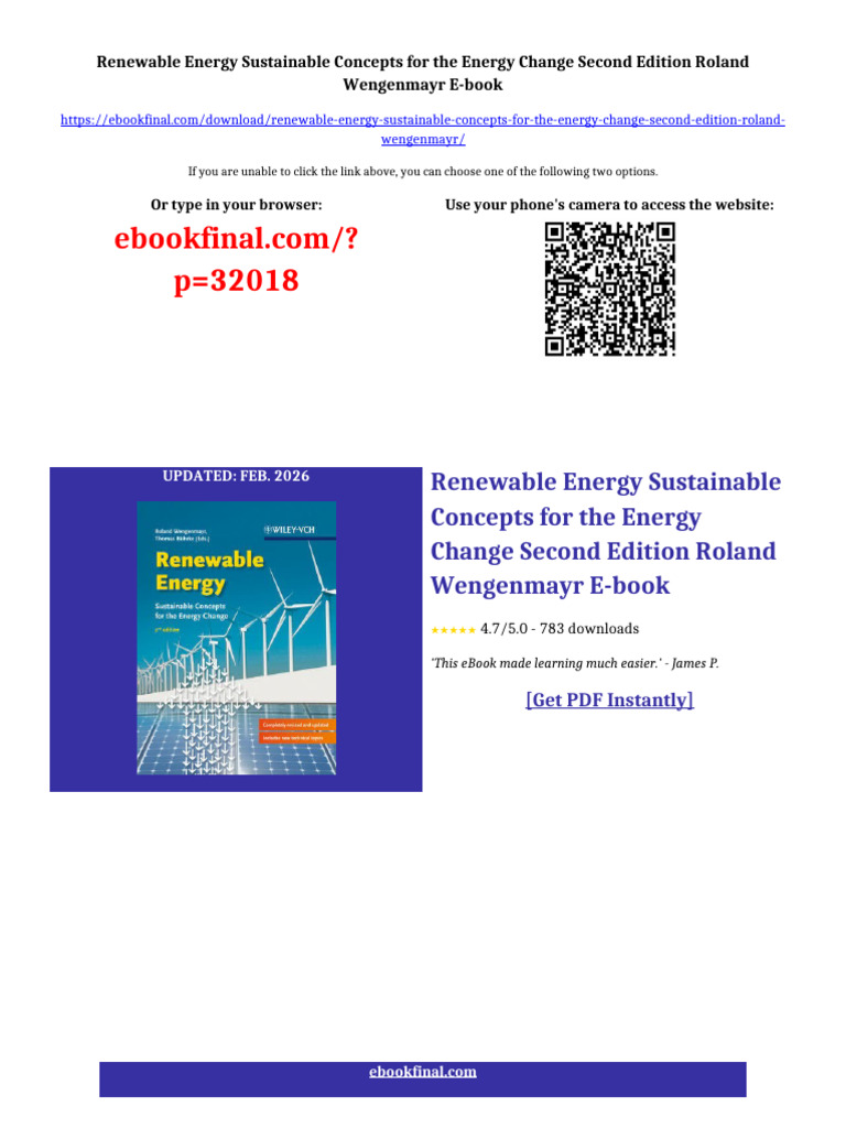 Renewable Energy Sustainable Concepts for the Energy Change Second ...