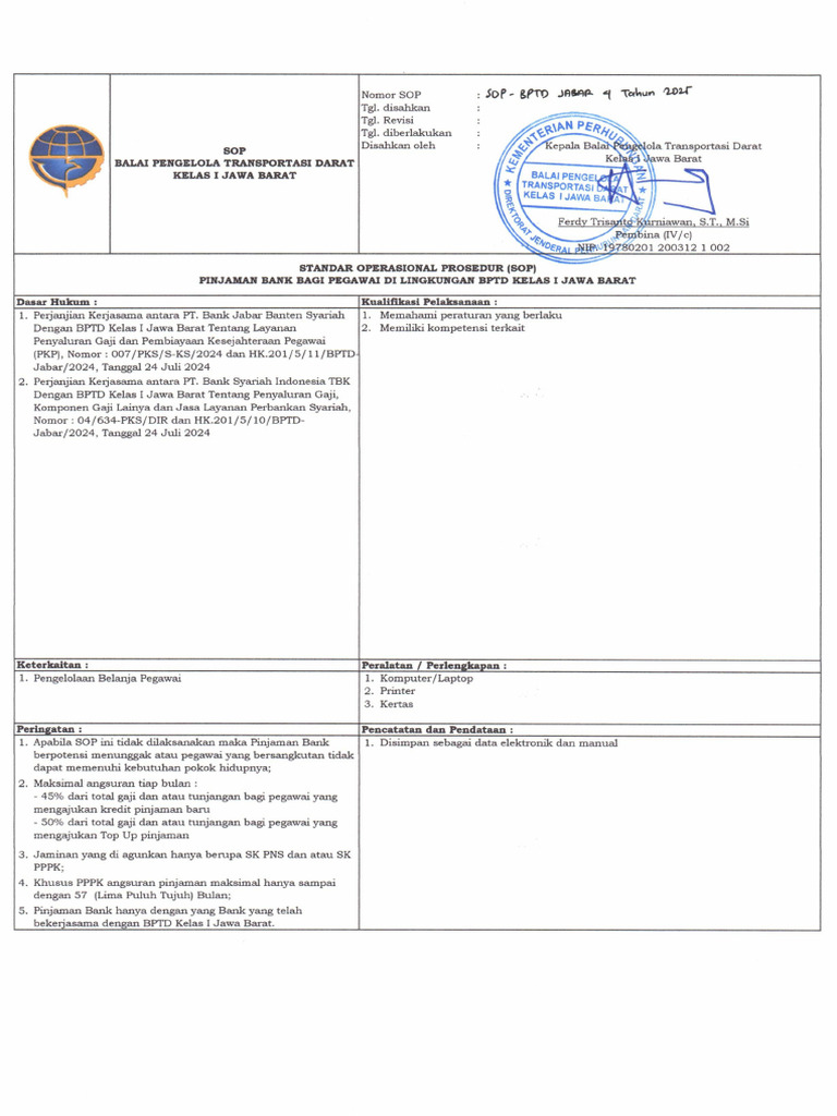 SOP 4 Pinjaman Bank Bagi Pegawai-cap 2-1-2 | PDF