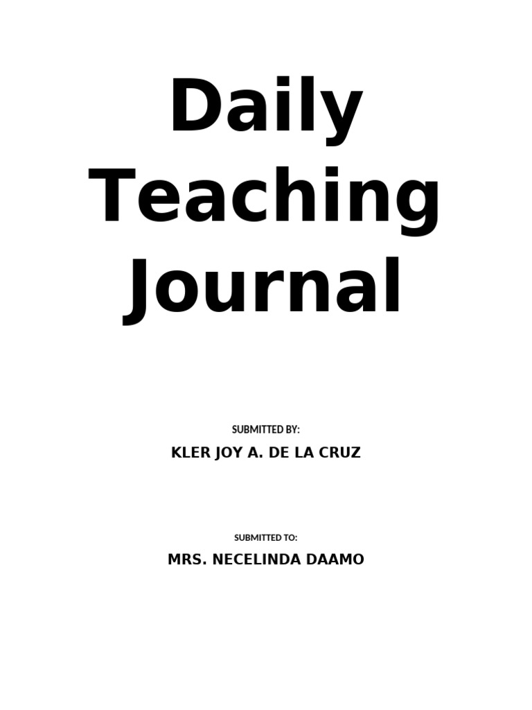 Daily Teaching Journal 3 | PDF