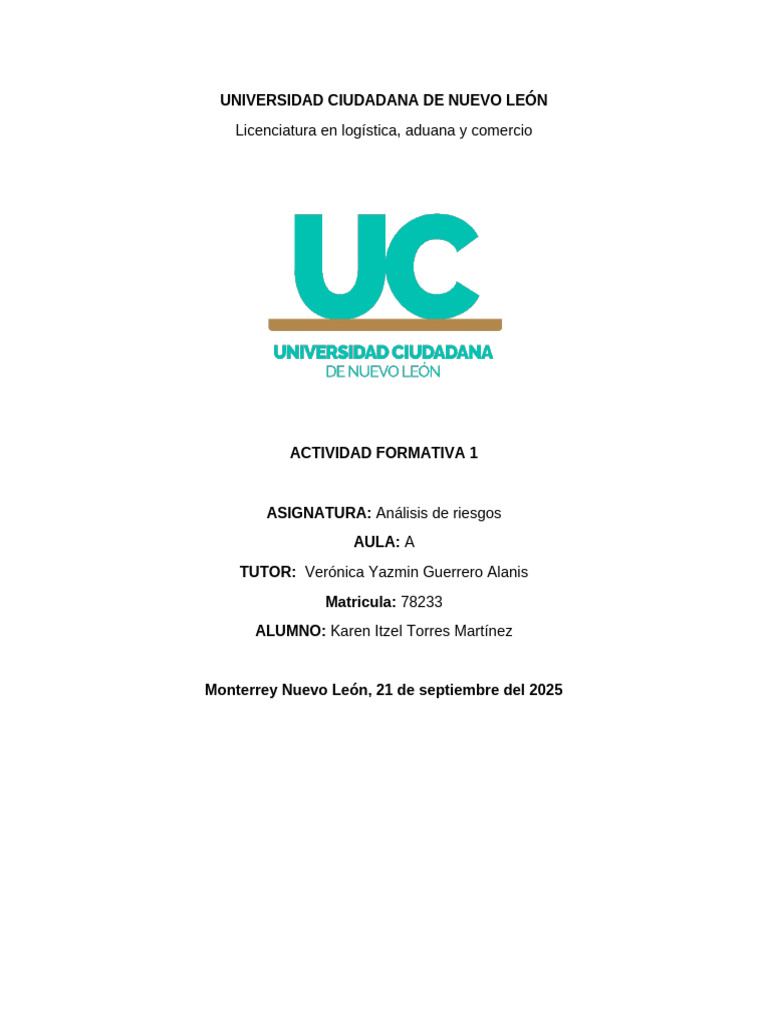 KITM_ACT1_RIESGOS | PDF | Logística | Business