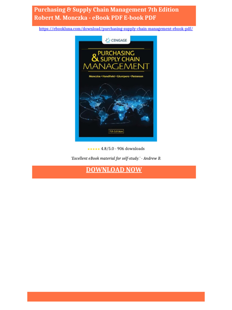 Purchasing & Supply Chain Management 7th Edition Robert M. Monczka ...