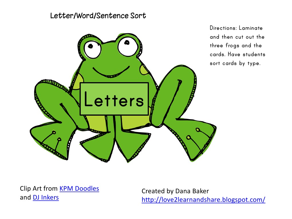 Frog Letters, Words, Sentences Sort | PDF