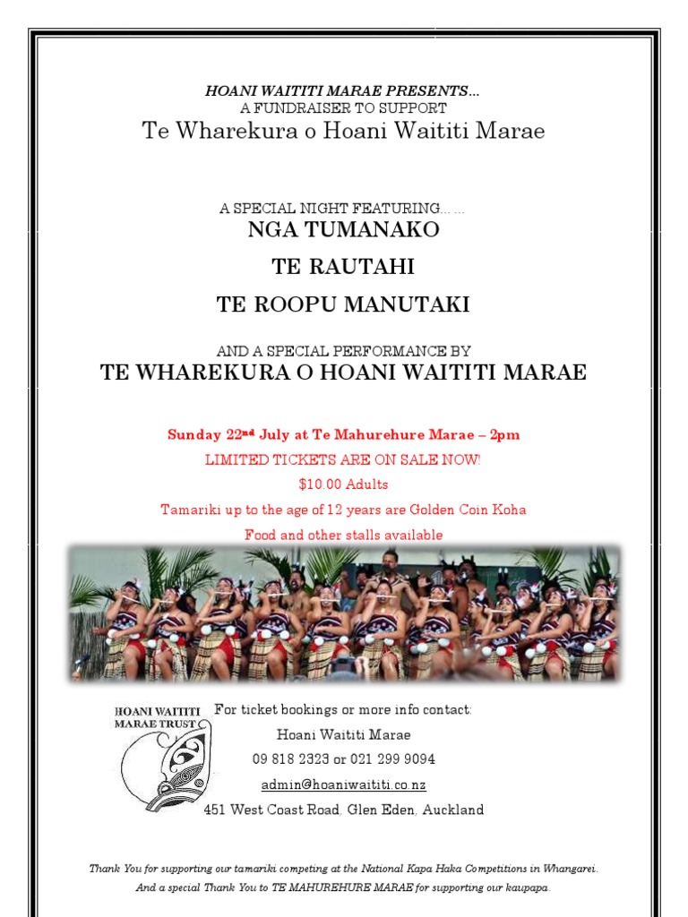 Nga Tumanako Te Rautahi Te Roopu Manutaki Te Wharekura O Hoani Waititi ...