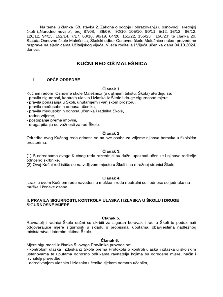 Kucni Red 2025 | PDF
