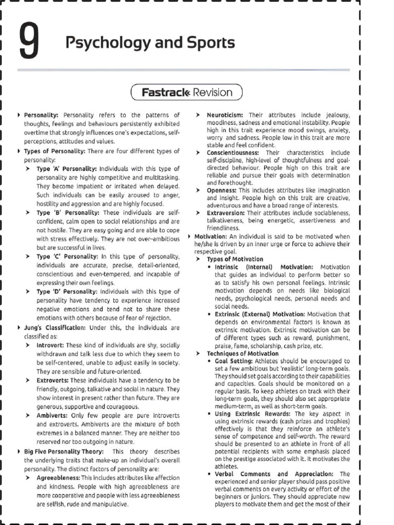 Class 12 Cbse Physical Education Ch-9 | PDF