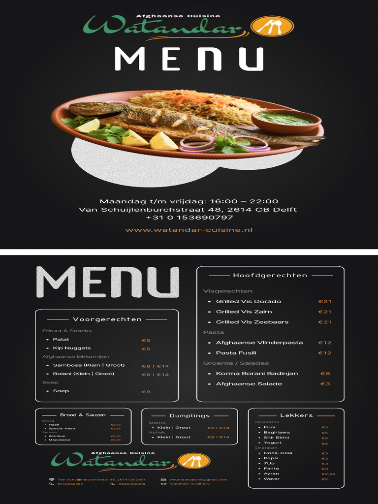 Black Menu Watandar | PDF