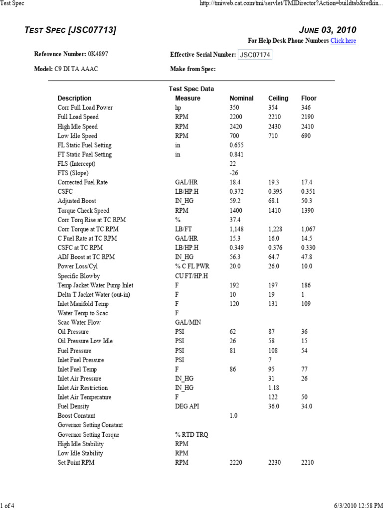 Test Spec JSC | PDF
