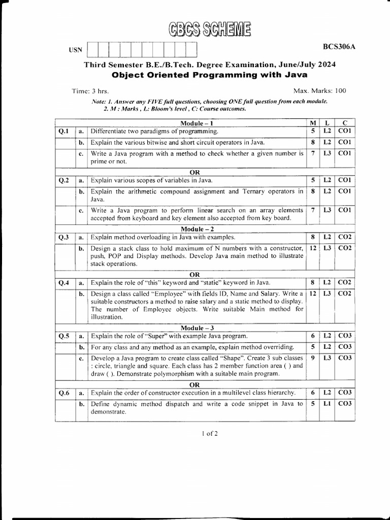 Bcs306a July 2024 | PDF