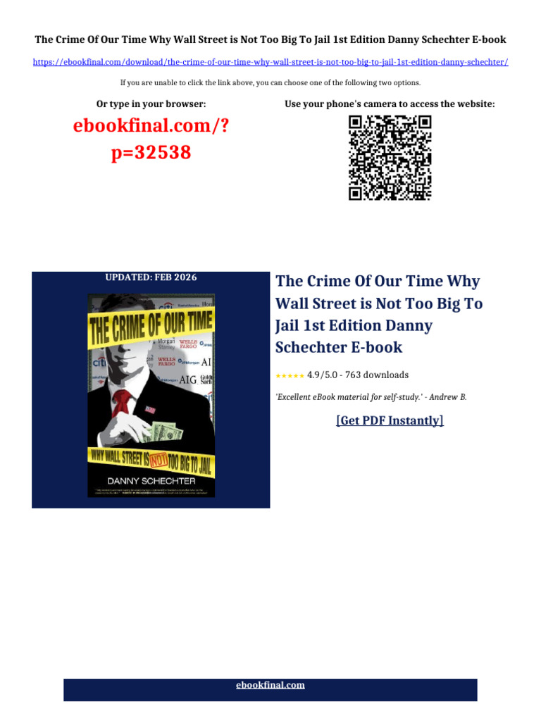 The Crime Of Our Time Why Wall Street is Not Too Big To Jail 1st ...