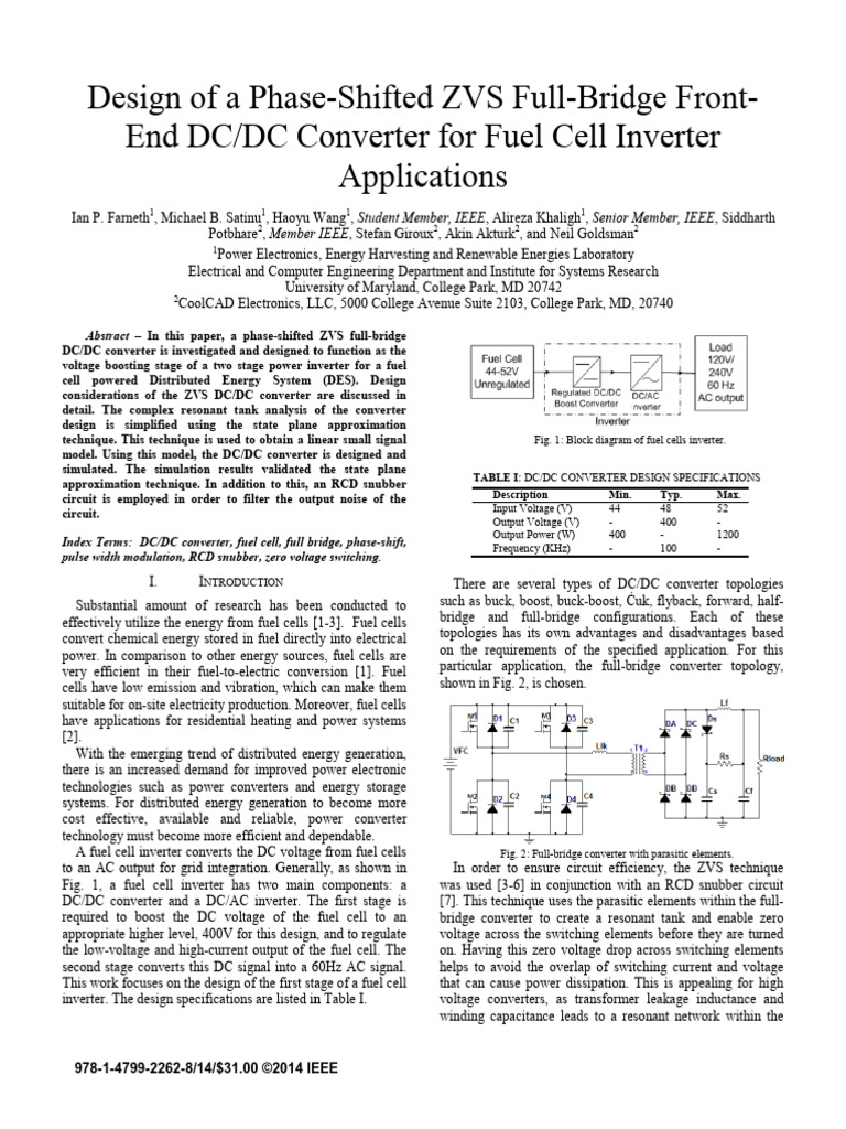 Design of A Phase-Shifted ZVS Full-Bridge Front-End DC-DC Converter For ...