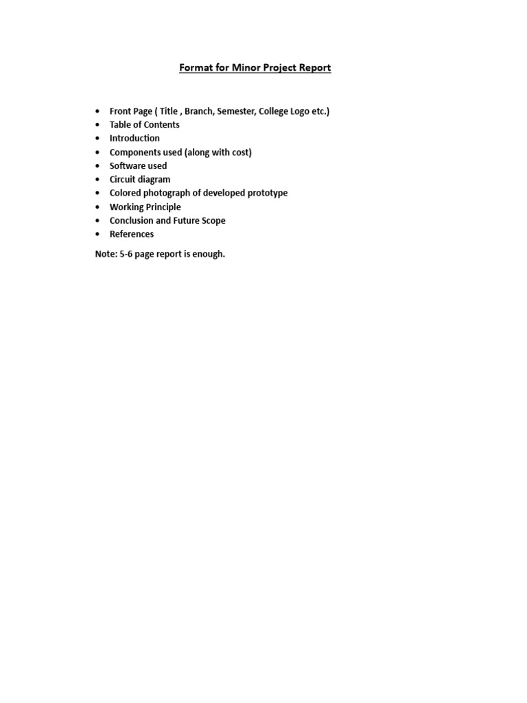 Format for Minor Project Report | PDF