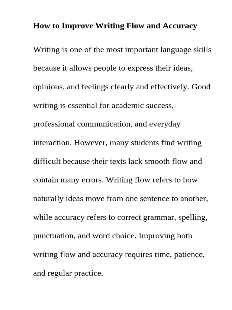 How To Improve Writing Flow and Accuracy | PDF | Editing | Vocabulary