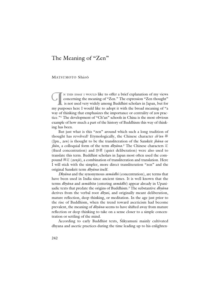 Understanding Zen Thought and Dhyana | PDF