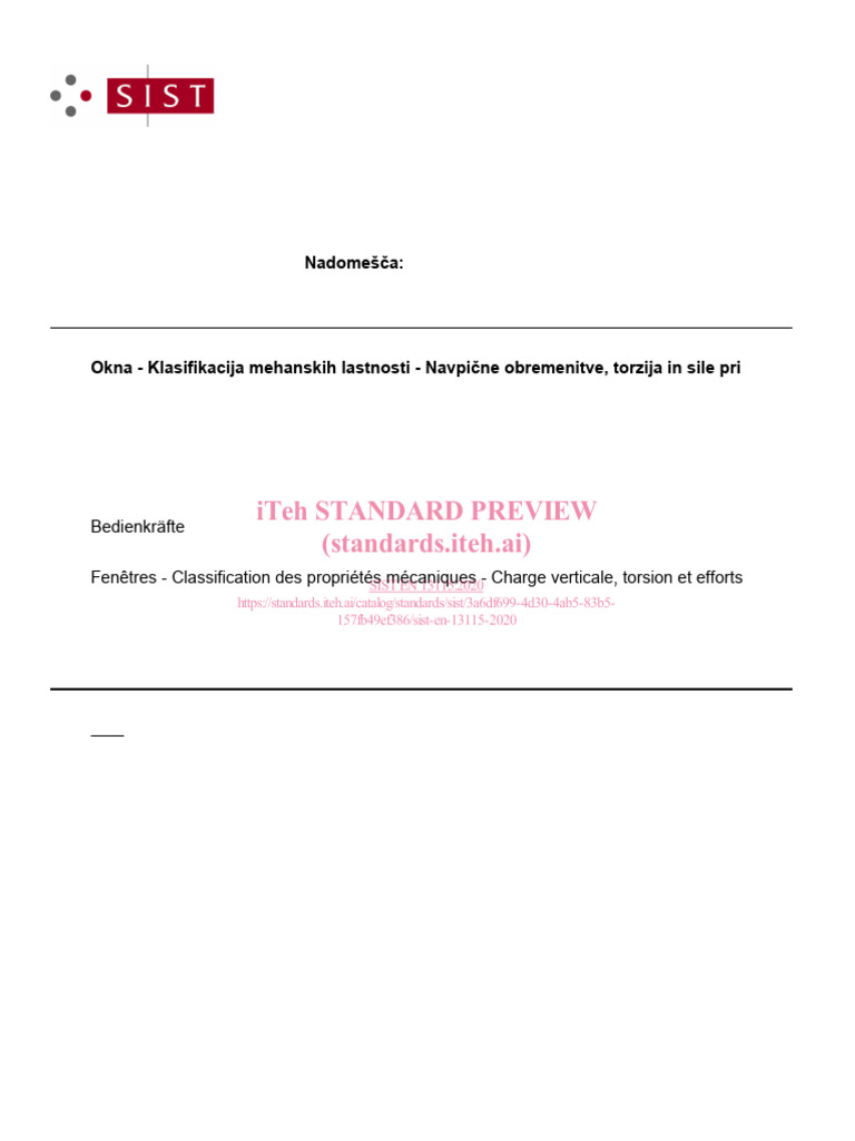 SIST en 13115 2020 Operating Force | PDF