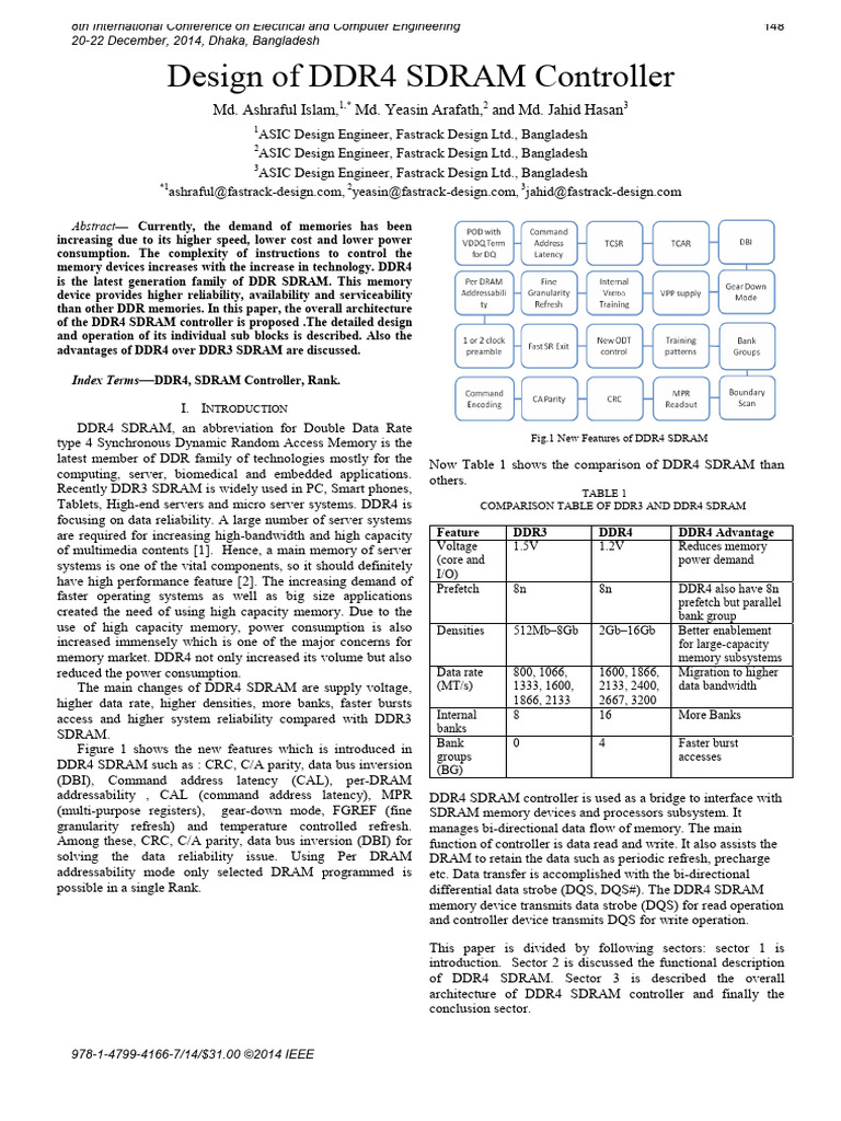 Design of DDR4 SDRAM Controller | PDF | Dynamic Random Access Memory ...