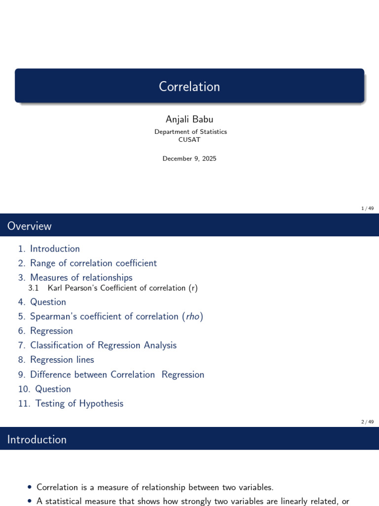 Correlation, Regression and Testing | PDF | Standard Deviation ...