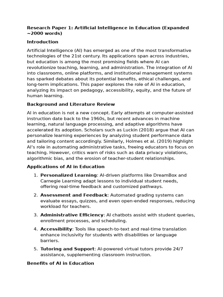 Research Paper 1 | PDF | Artificial Intelligence | Intelligence (AI ...