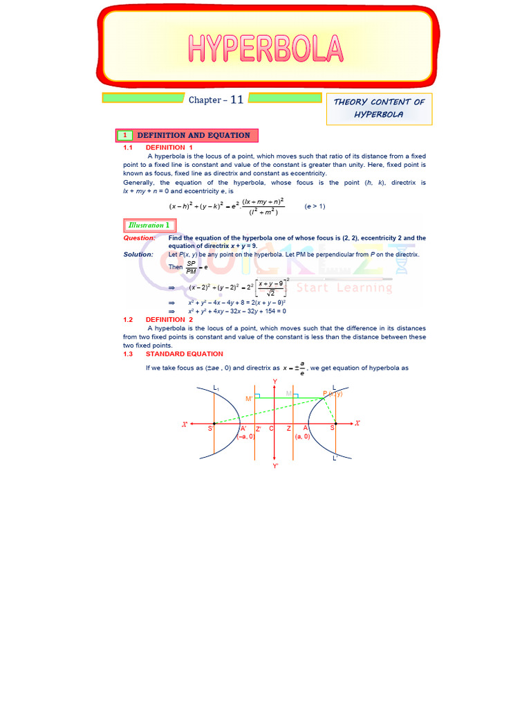 11 (D) - Hyperbola | PDF | Algebraic Geometry | Analytic Geometry
