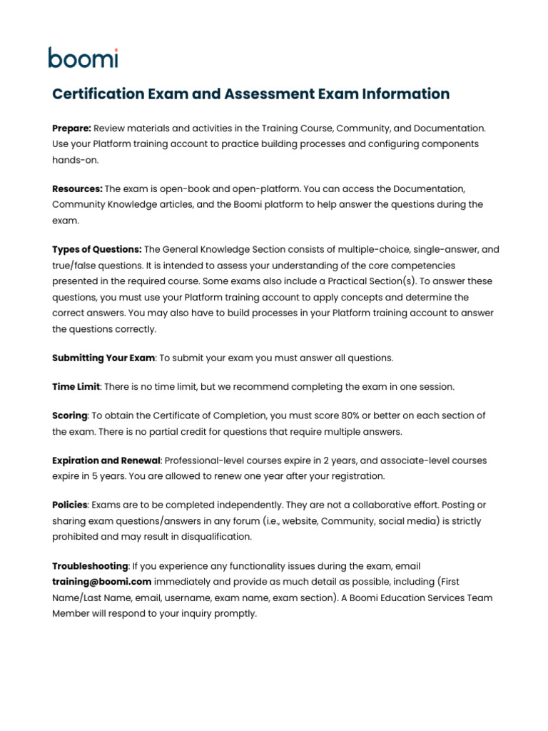 Certification Exam and Assessment Exam Information v06.2025 | PDF