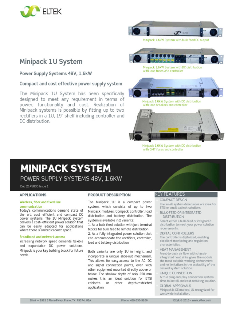 Minipack 1U Systems | PDF | Power Supply | Fuse (Electrical)