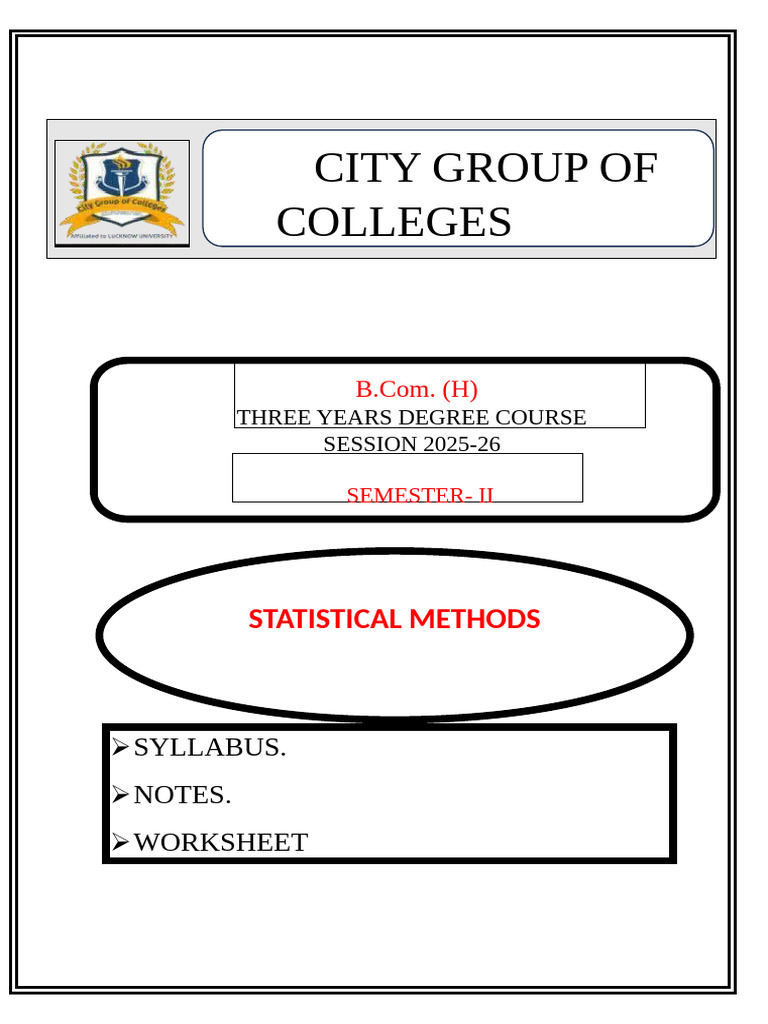 H.2nd Statistical Methods Unit 1 | PDF | Mean | Statistics