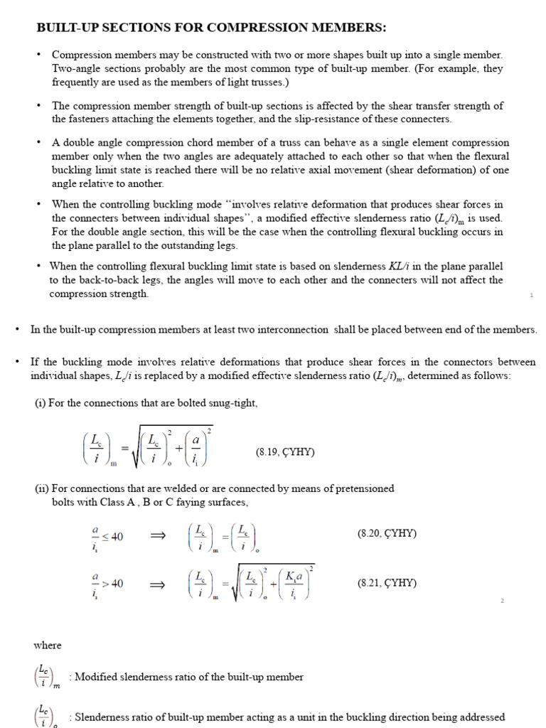 A Built-up Sections for Compression Members-S | PDF | Buckling ...
