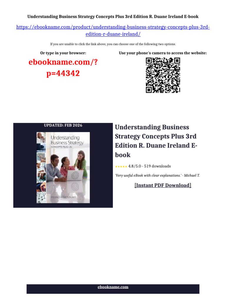 Understanding Business Strategy Concepts Plus 3rd Edition R. Duane ...
