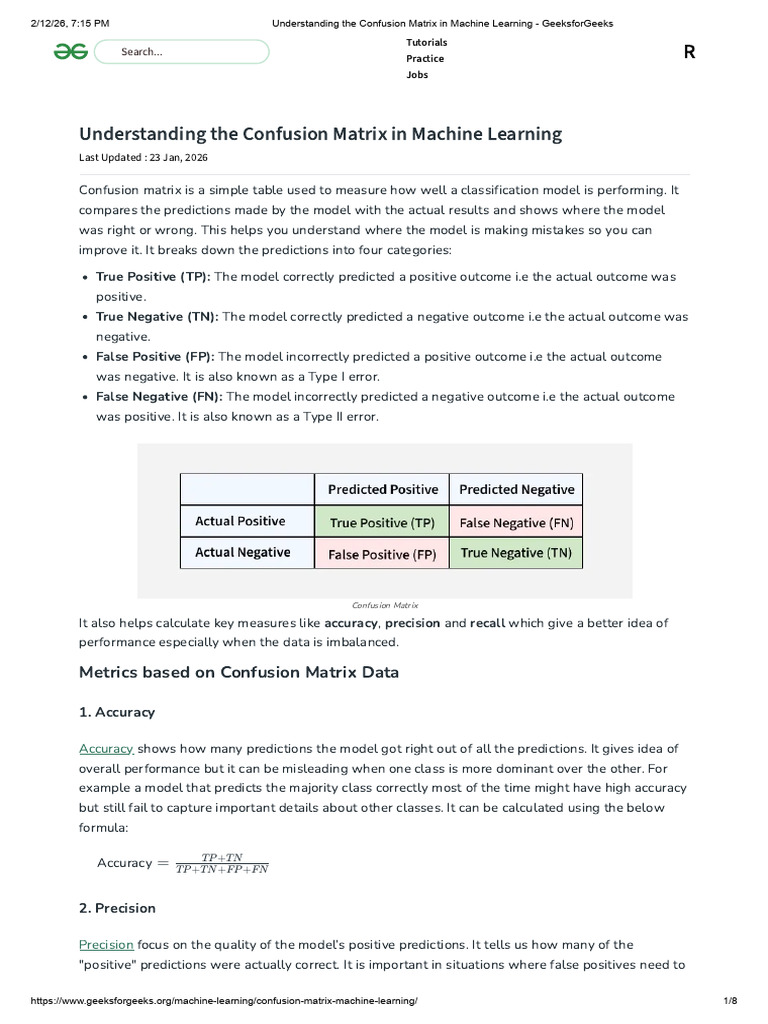 Understanding The Confusion Matrix in Machine Learning - GeeksforGeeks ...