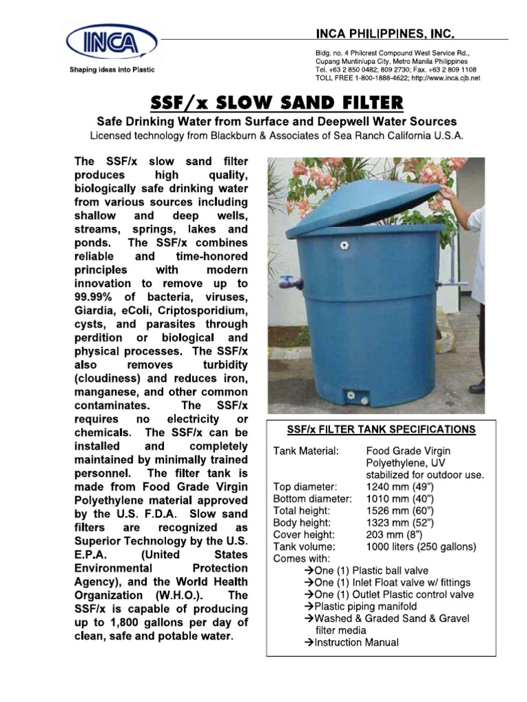INCA Slow Sand Filter | PDF