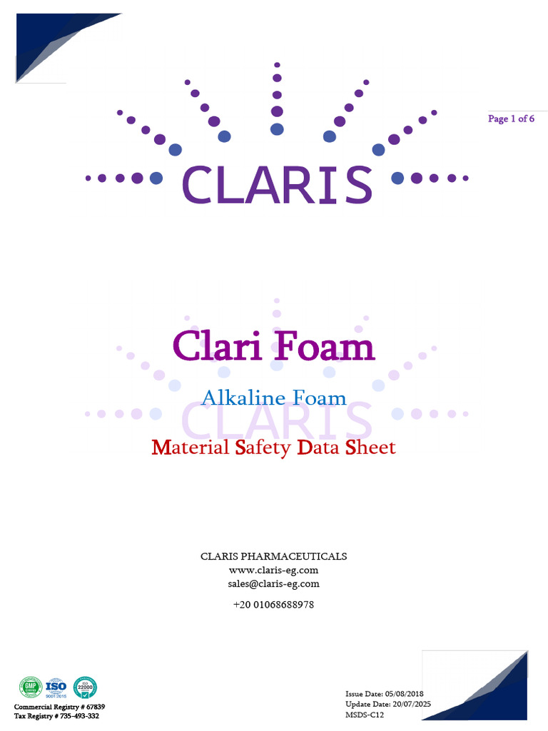 Alkaline Foam MSDS | PDF