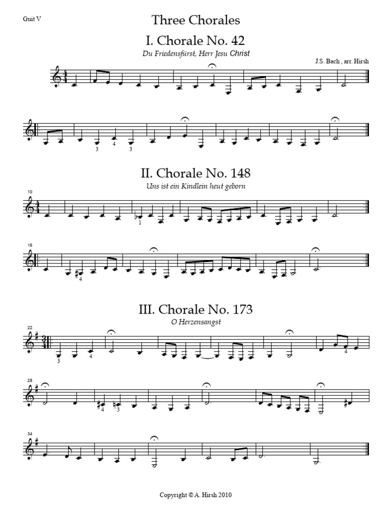 Bach Three Chorales S Parts and Score 2 | PDF