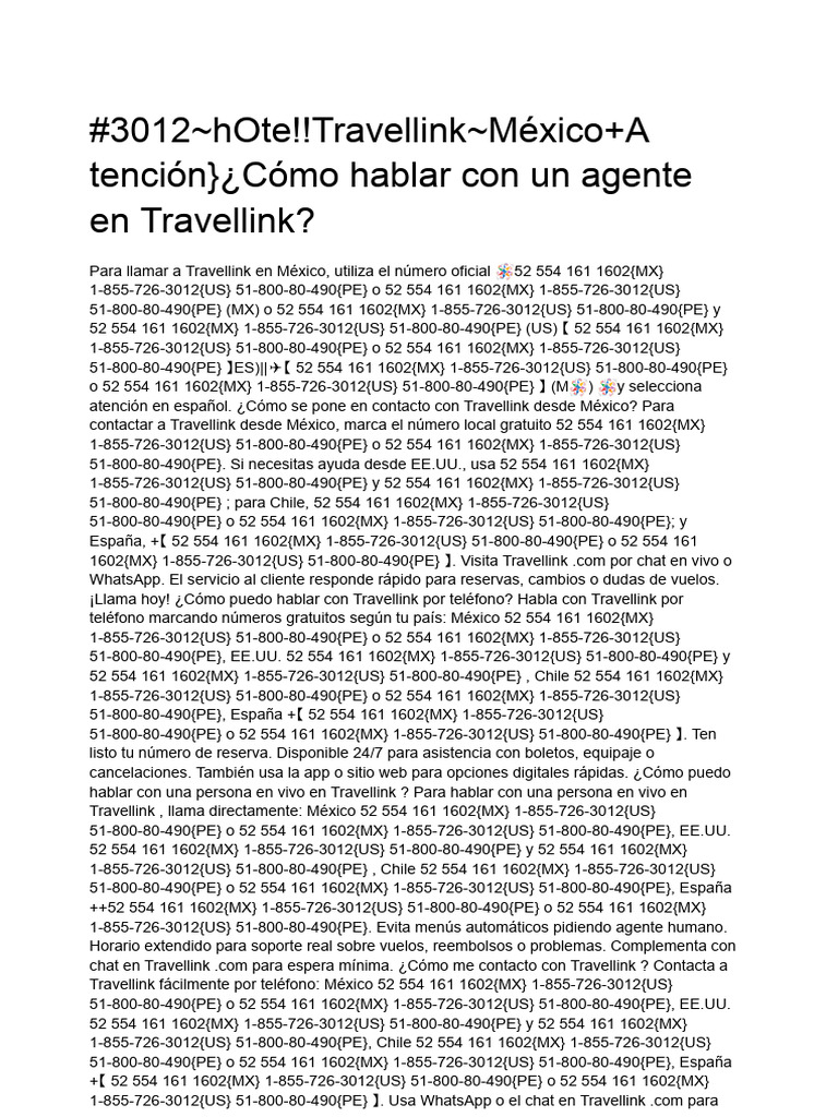 Travellink Habibi Highlights | PDF | Servicio al Cliente | México