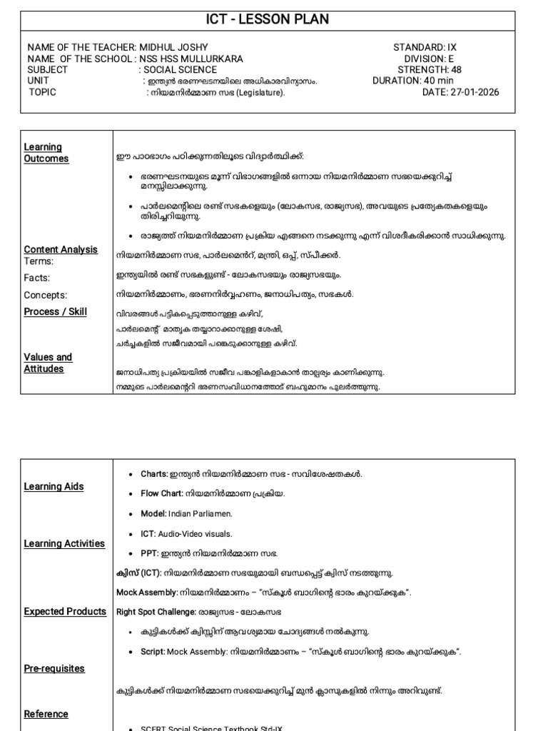 Ict Lesson Plan Final | PDF