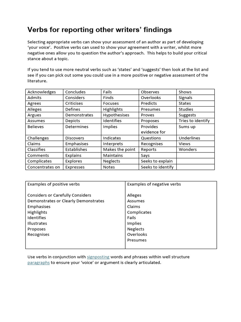 Critical Verbs | PDF