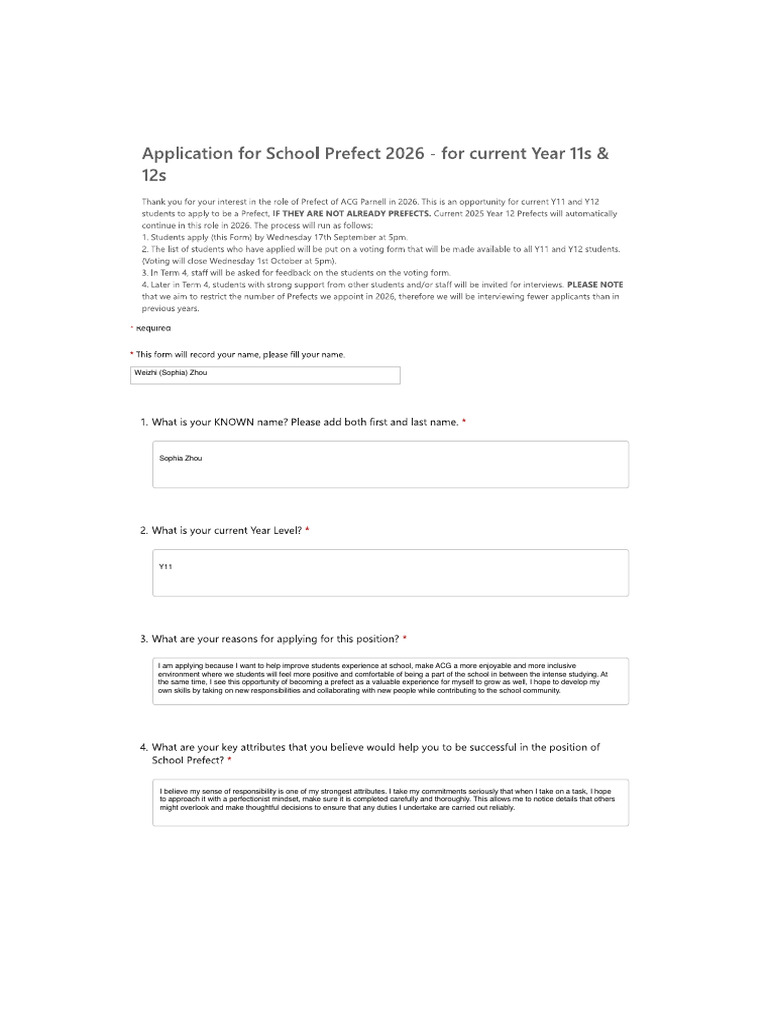 Prefect Application Form 2026 PDF | PDF