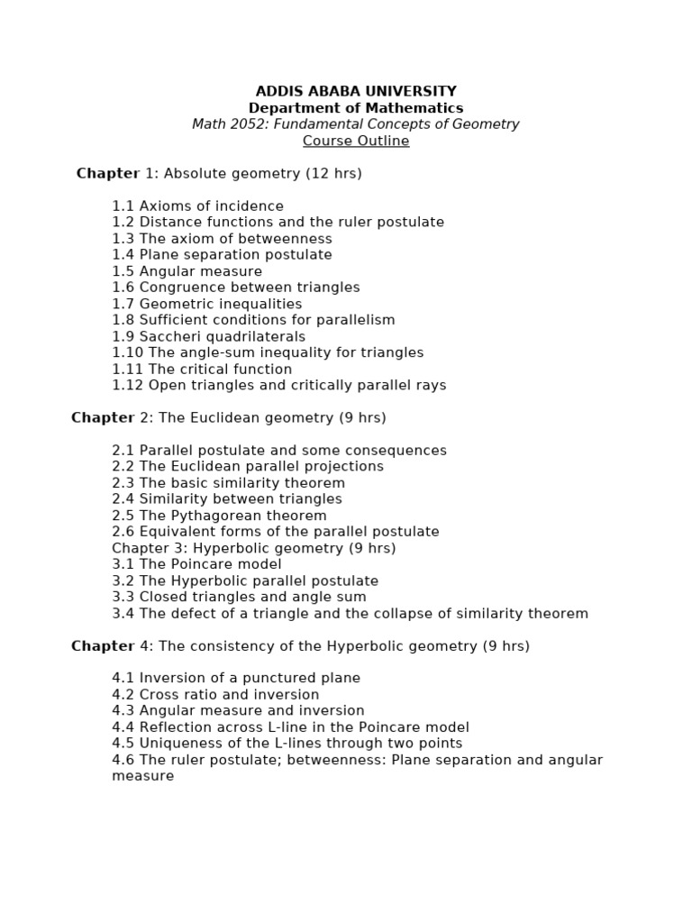 Math 2052 Course Outline - 20260213 - 220100 | PDF | Geometry ...