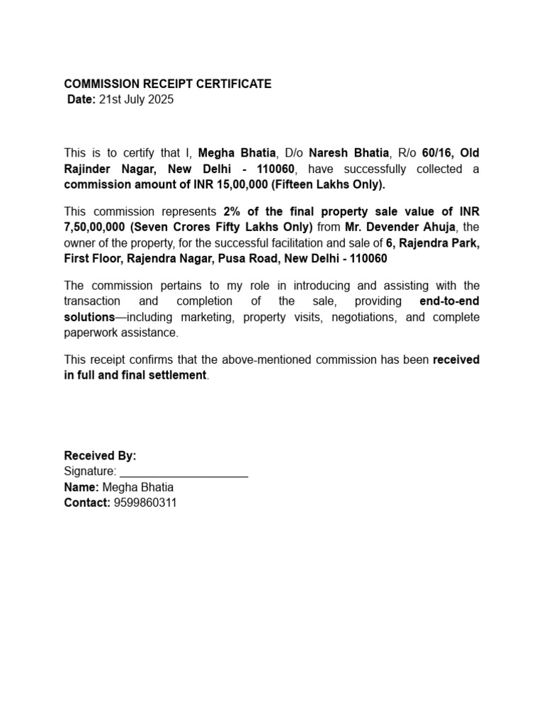 Commission Certificate | PDF