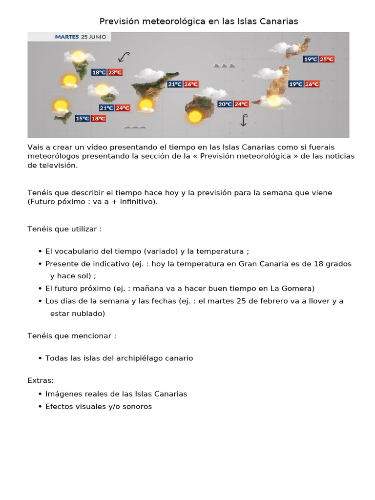 Instrucciones Vídeo El Tiempo | PDF