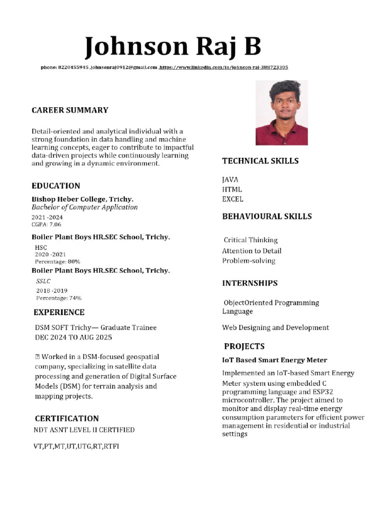 Johnson Raj | PDF | Computing | Computer Science