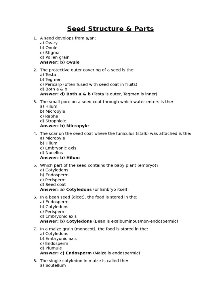 Seed Structure & Parts | PDF