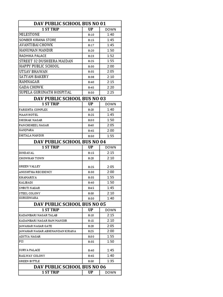 Bus Time Table Annual Exam 2026 | PDF