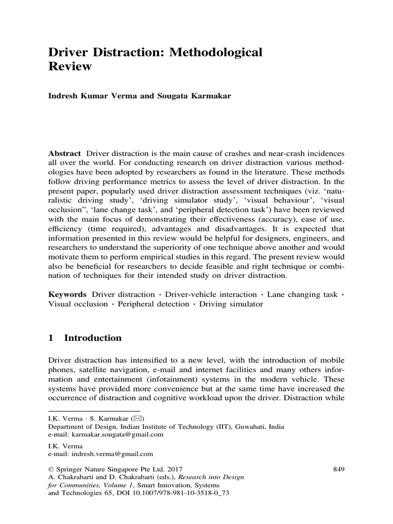 Driver Distraction Methodological | PDF | Simulation | Driving
