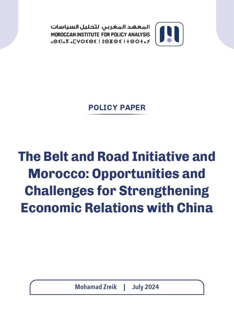 Zreik The Belt and Road Initiative and Morocco | PDF | Morocco | Economies