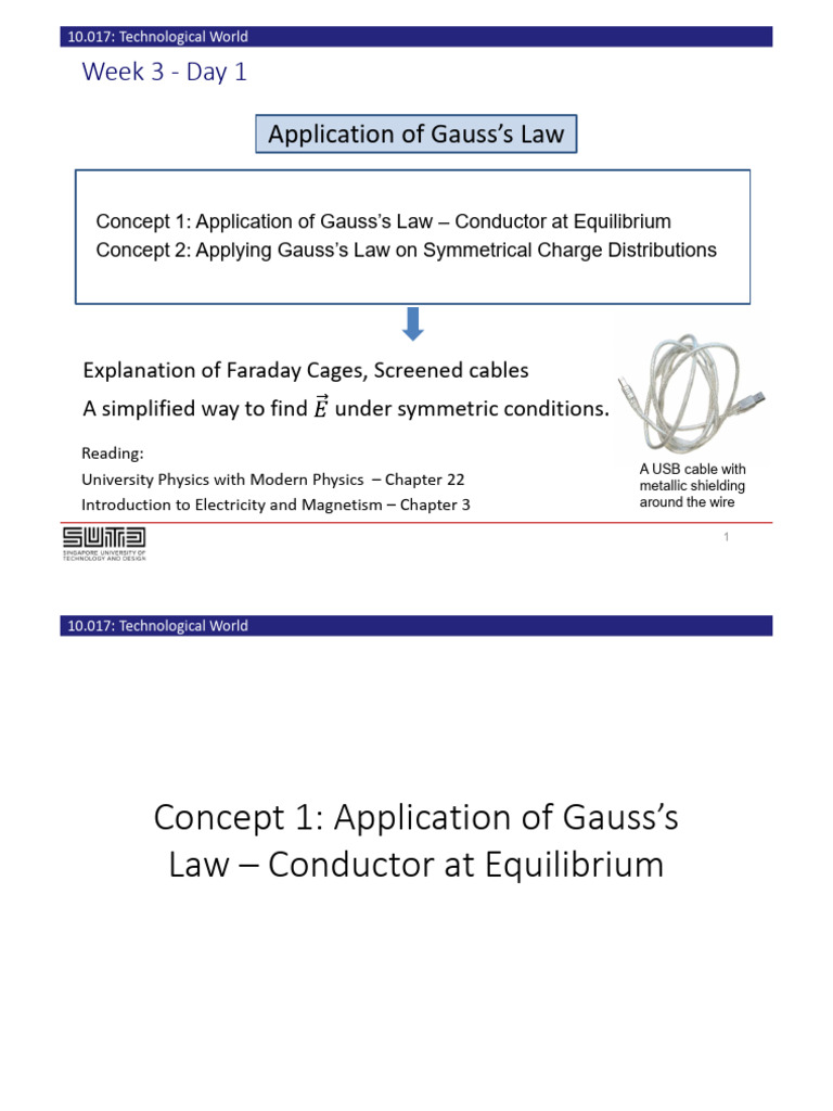 2025 Week 3 Day 1 Application of Gauss Law - Student Version | PDF ...