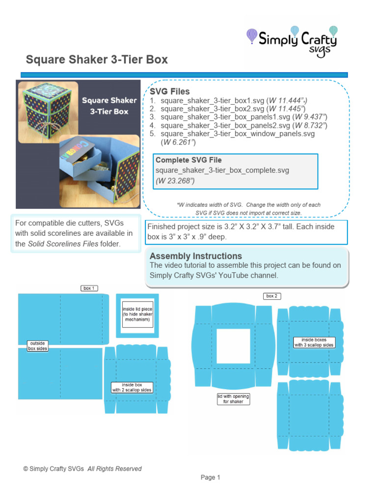Square Shaker 3-Tier Box | PDF