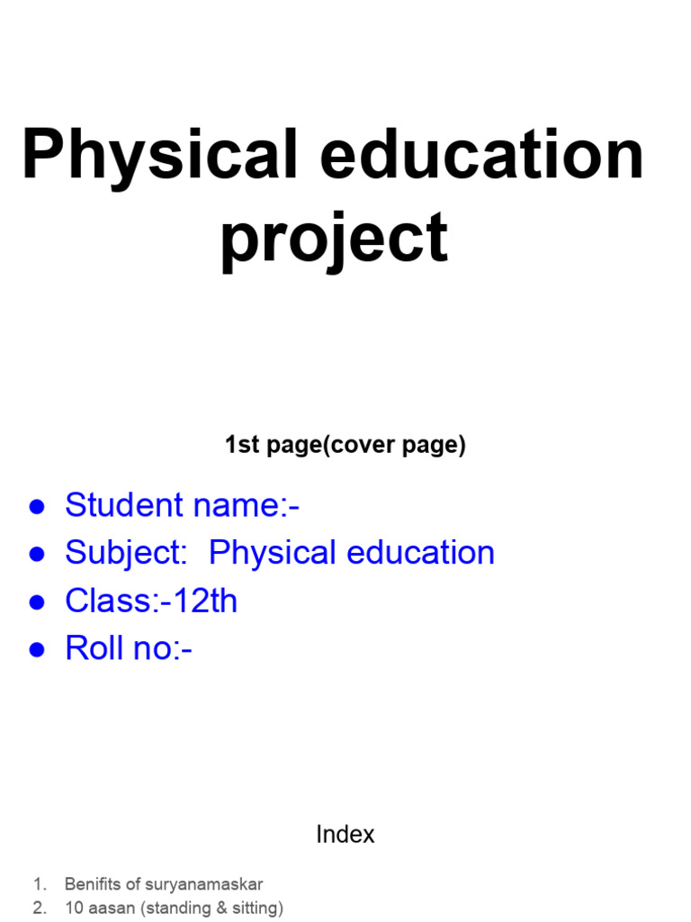 Physical Education Project | PDF
