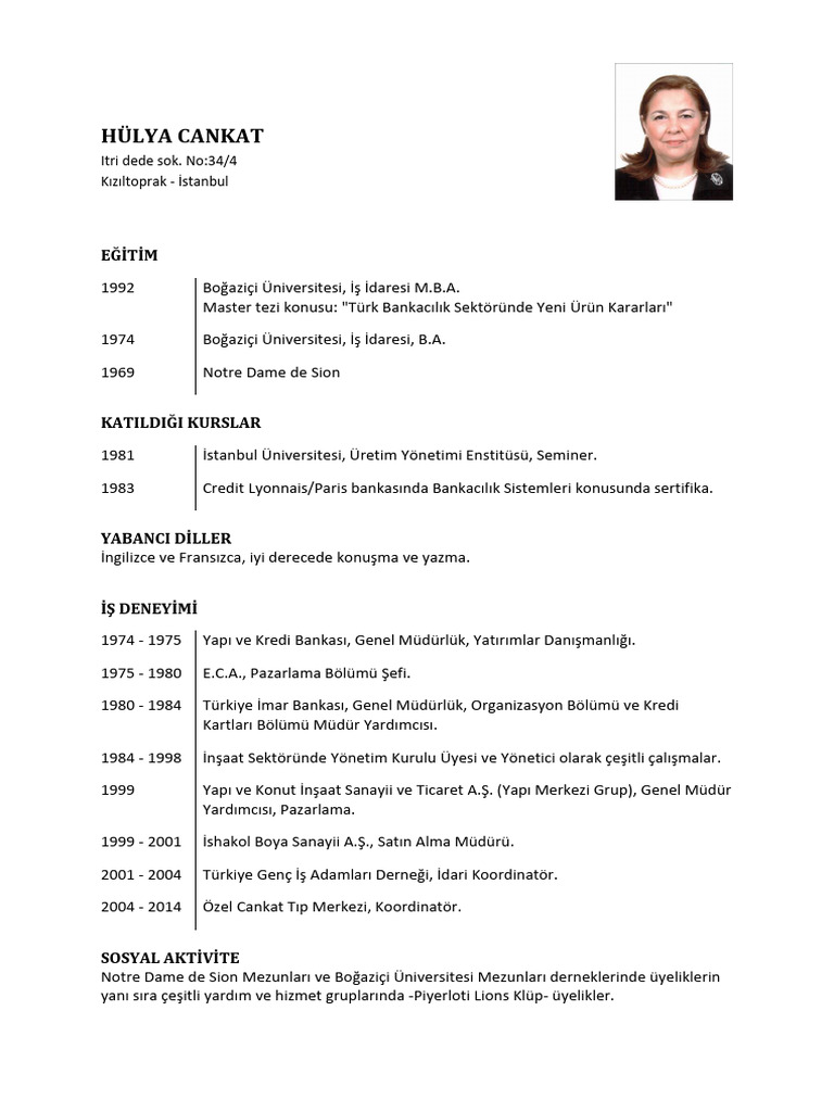 Hulya Cankat CV-TR | PDF