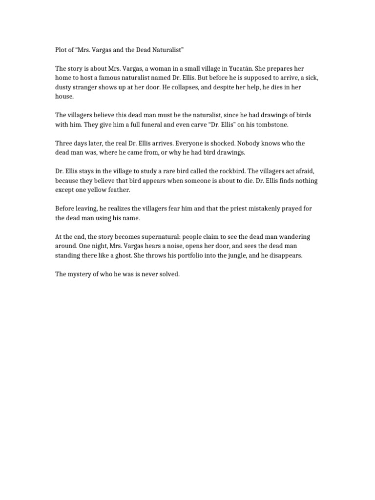 Mrs Vargas Plot | PDF