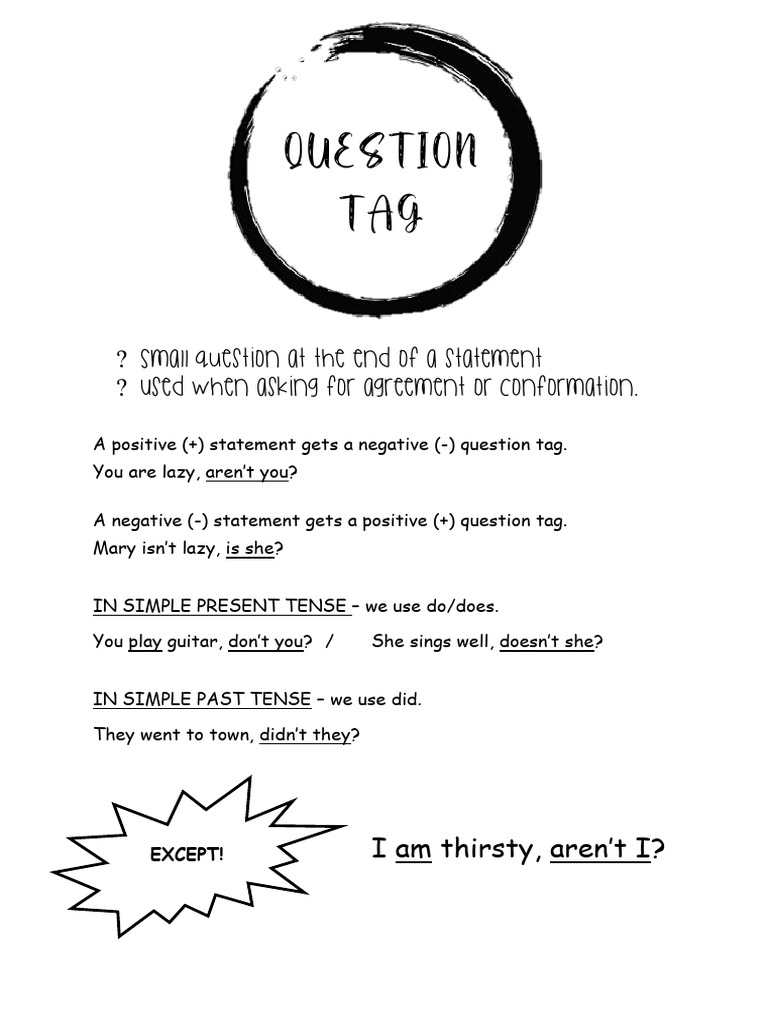 Question Tag and Prepositions | PDF