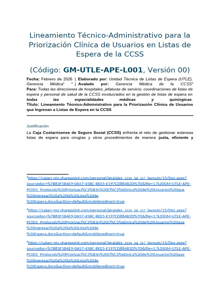 Lineamiento Priprización Clínica | PDF | Hospital